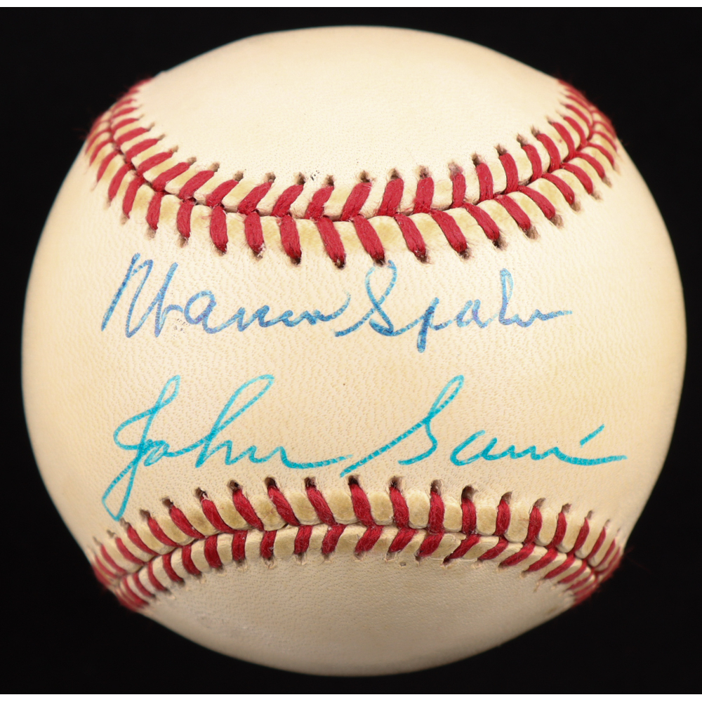 Warren Spahn & Johnny Sain Signed ONL Baseball (Beckett) | Pristine Auction