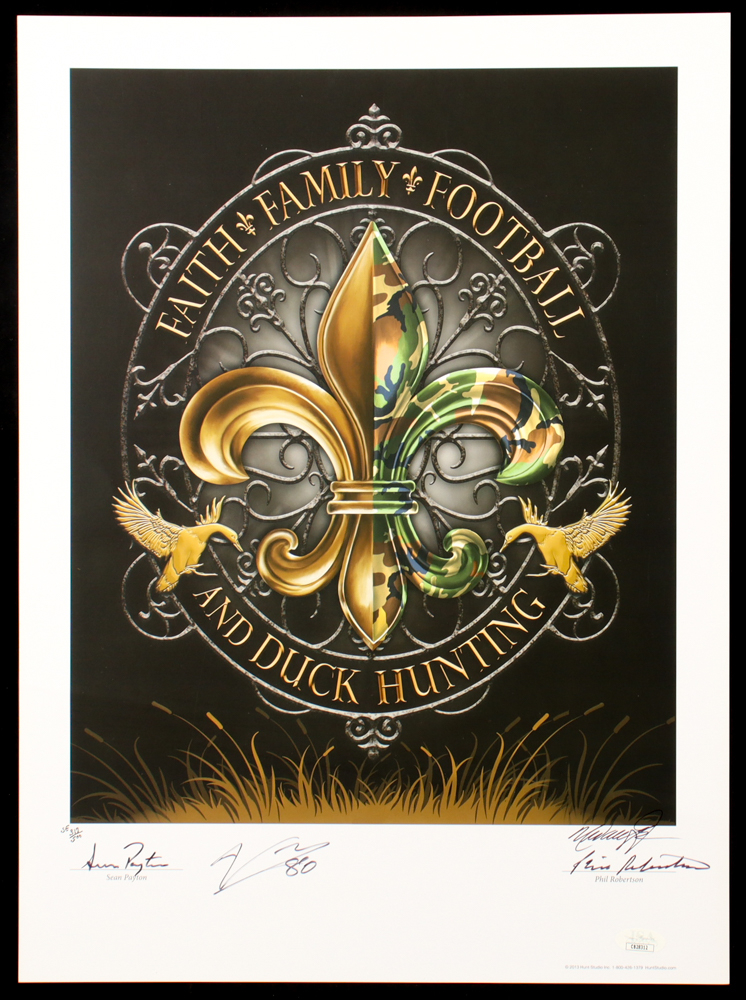 Phil Robertson, Sean Payton & Jimmy Graham Signed 14x19 Art Poster by ...