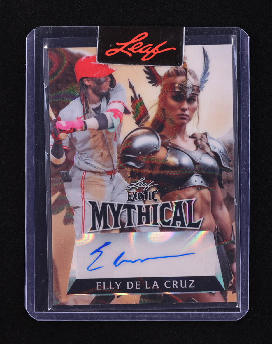 Elly De La Cruz 2024 Leaf Exotic Mythical Autograph Lava Valkyrie # ...