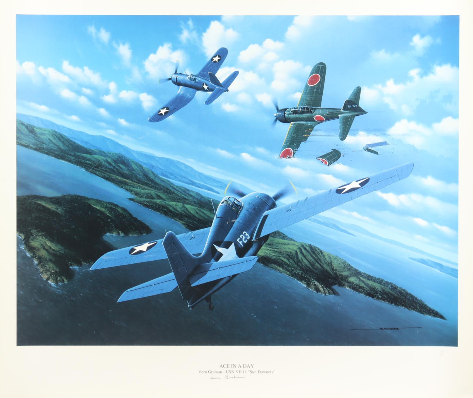 Vern Graham Signed 22x26 Lithograph By Stan Stokes (AIV) | Pristine Auction