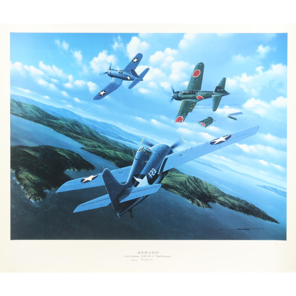 Vern Graham Signed 22x26 Lithograph By Stan Stokes (AIV) | Pristine Auction