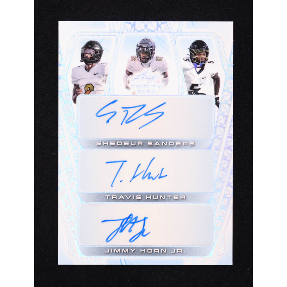 Shedeur Sanders / Travis Hunter / Jimmy Horn Jr. 2024 Leaf Trinity ...