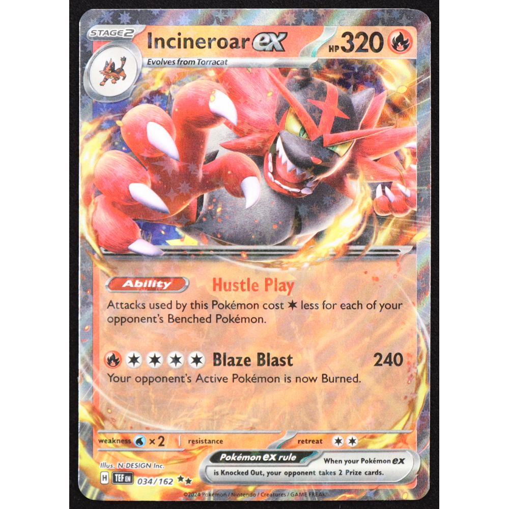 Incineroar ex Pokemon 2024 Temporal Forces #34 | Pristine Auction