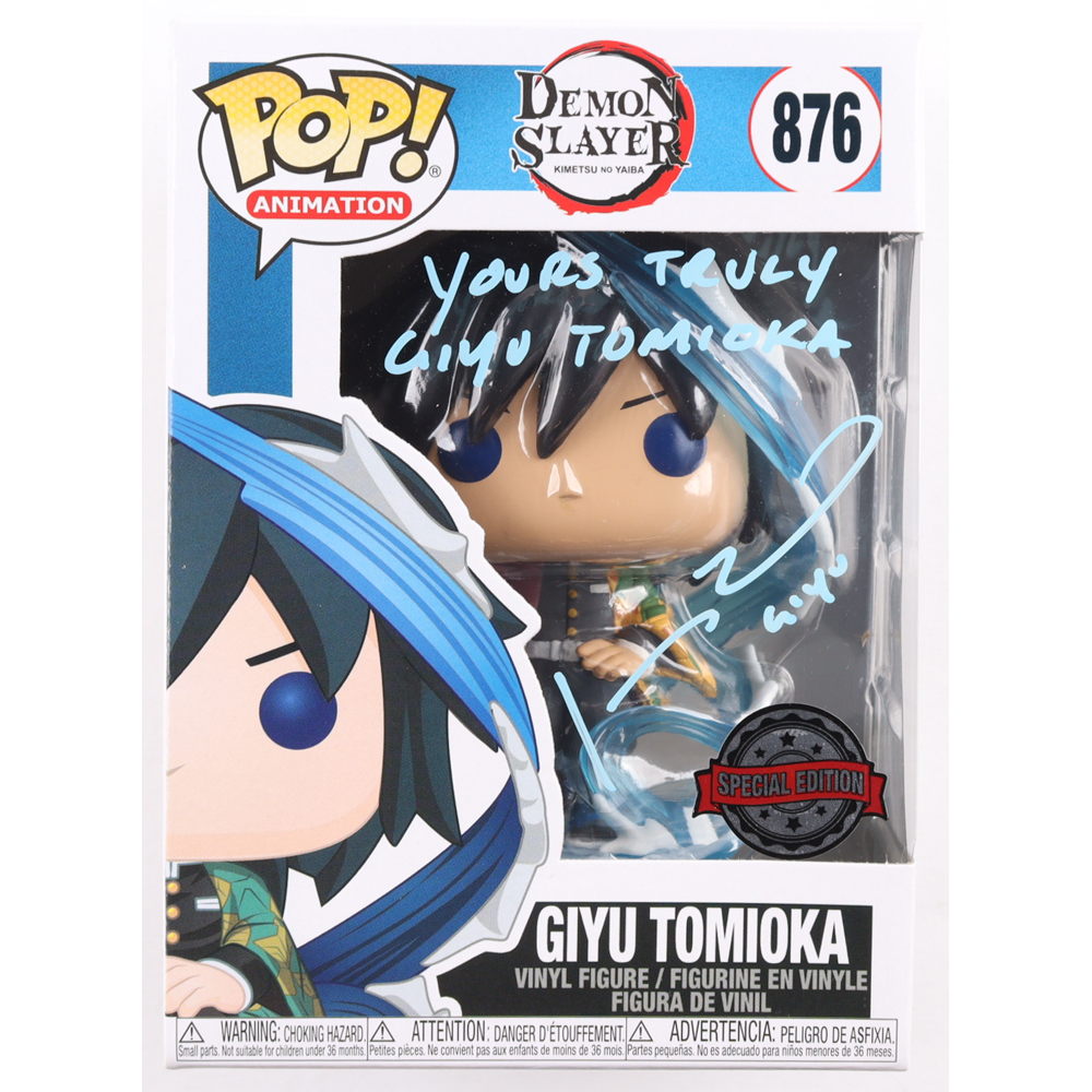 Johnny Yong Bosch Signed "Demon Slayer" #876 Giyu Tomioka Funko Pop ...