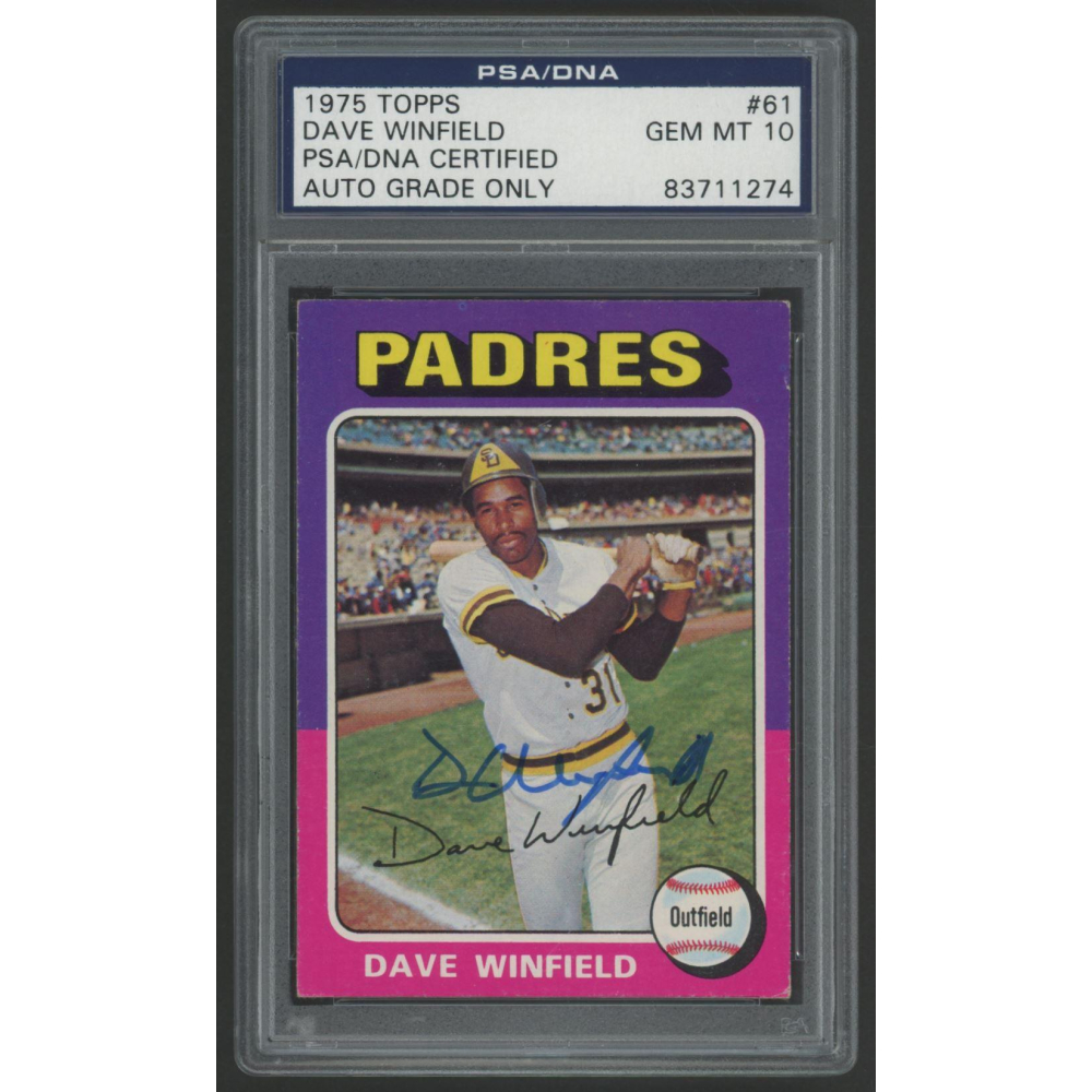 Dave Winfield Signed 1975 Topps #61 (PSA | Autograph Graded 10 ...