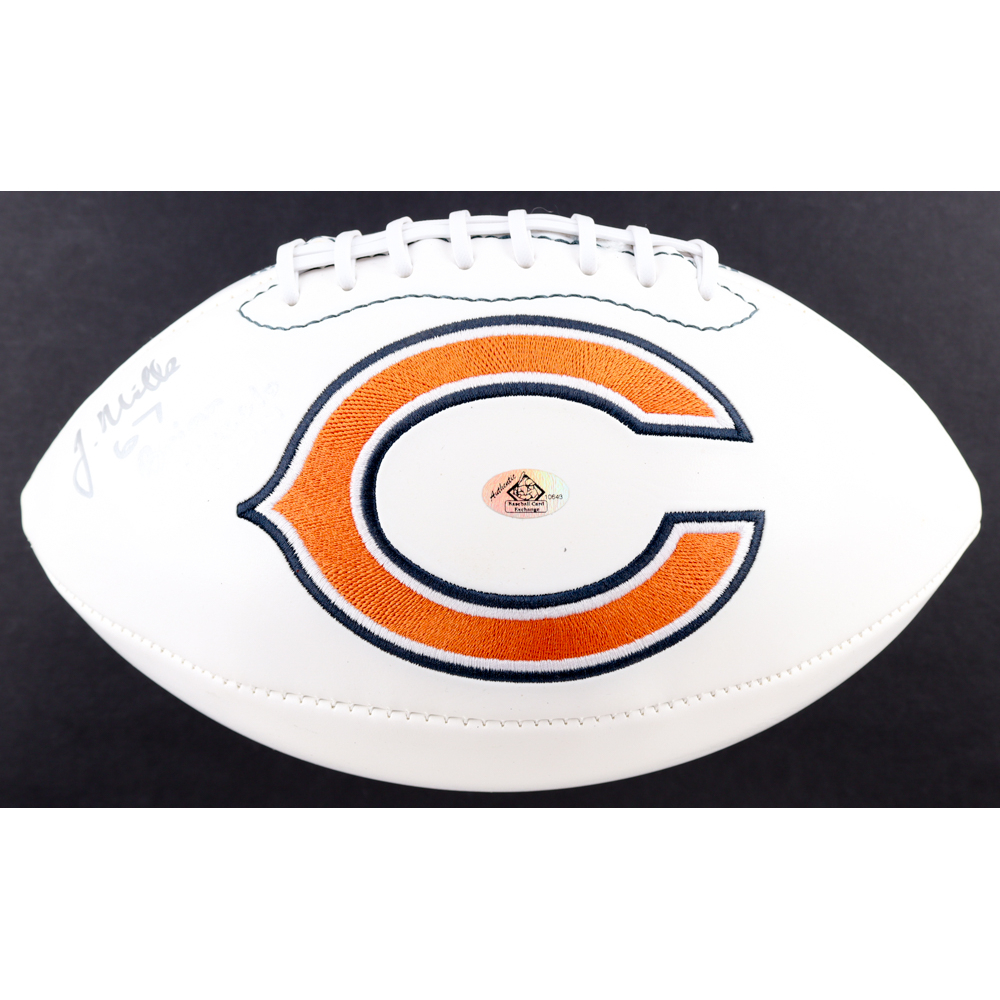 Jordan Mills Signed Bears Logo Football Inscribed "Brian Piccolo 2013 ...