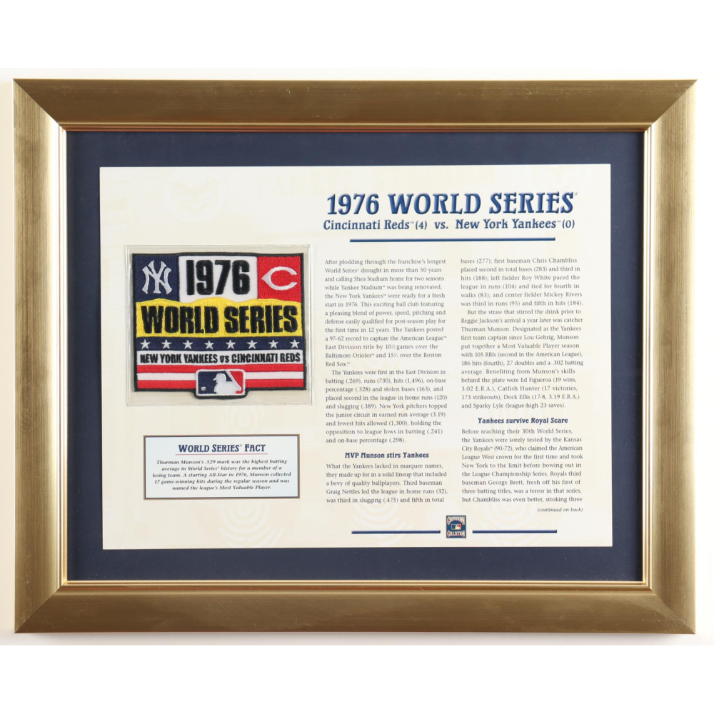 1976 World Series "Yankees vs Reds Custom Framed Commemorative Stat ...