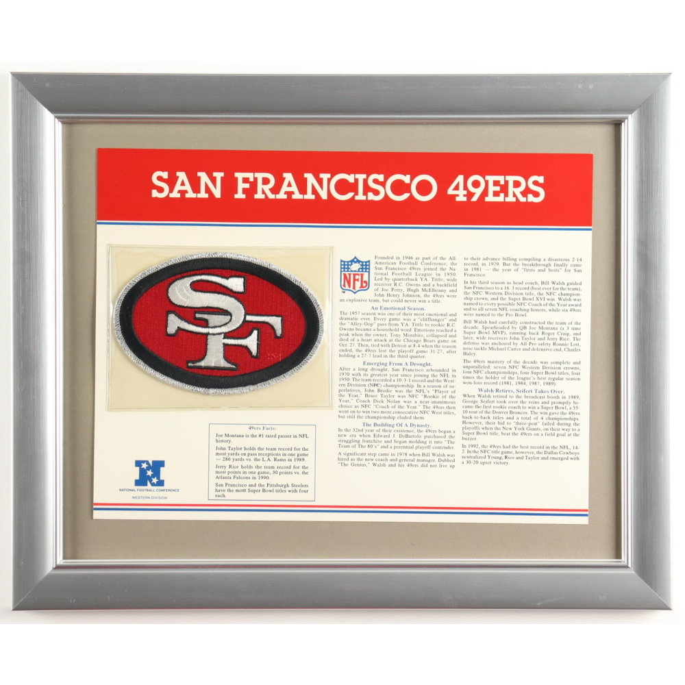 San Francisco 49ers Patch Card Custom Framed Display | Pristine Auction