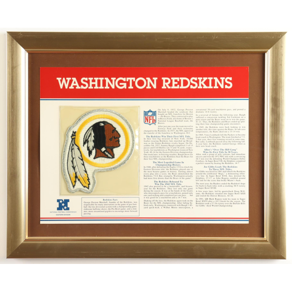 Washington Redskins Patch Card Custom Framed Display | Pristine Auction