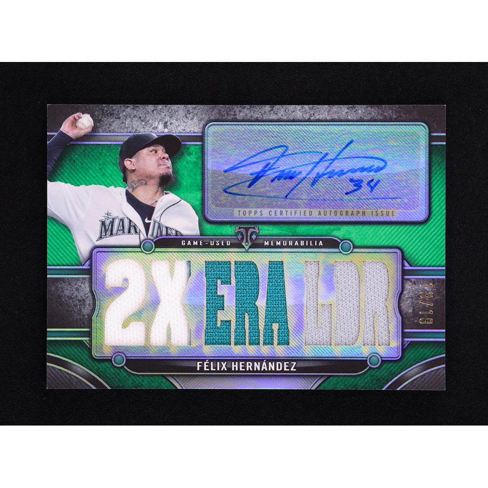 Felix Hernandez 2024 Topps Triple Threads Autograph Relics Green # ...