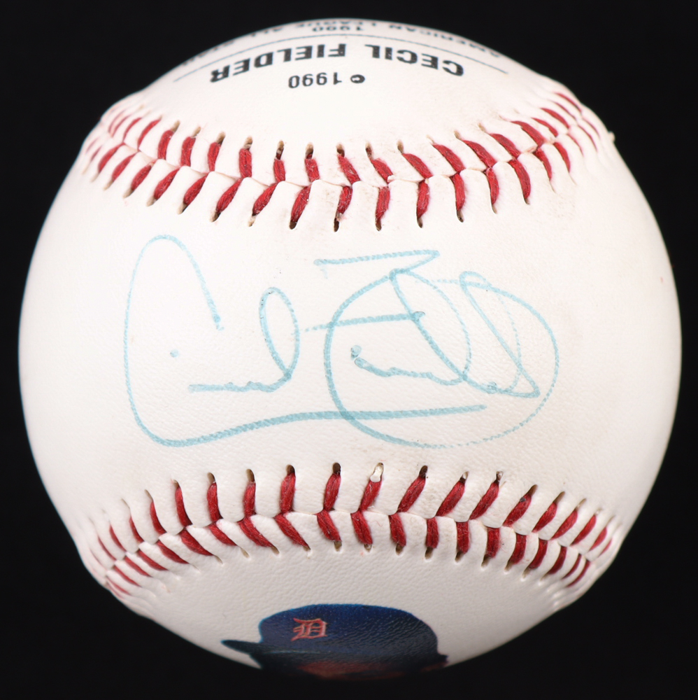 Cecil Fielder Signed Portrait Baseball (JSA) | Pristine Auction