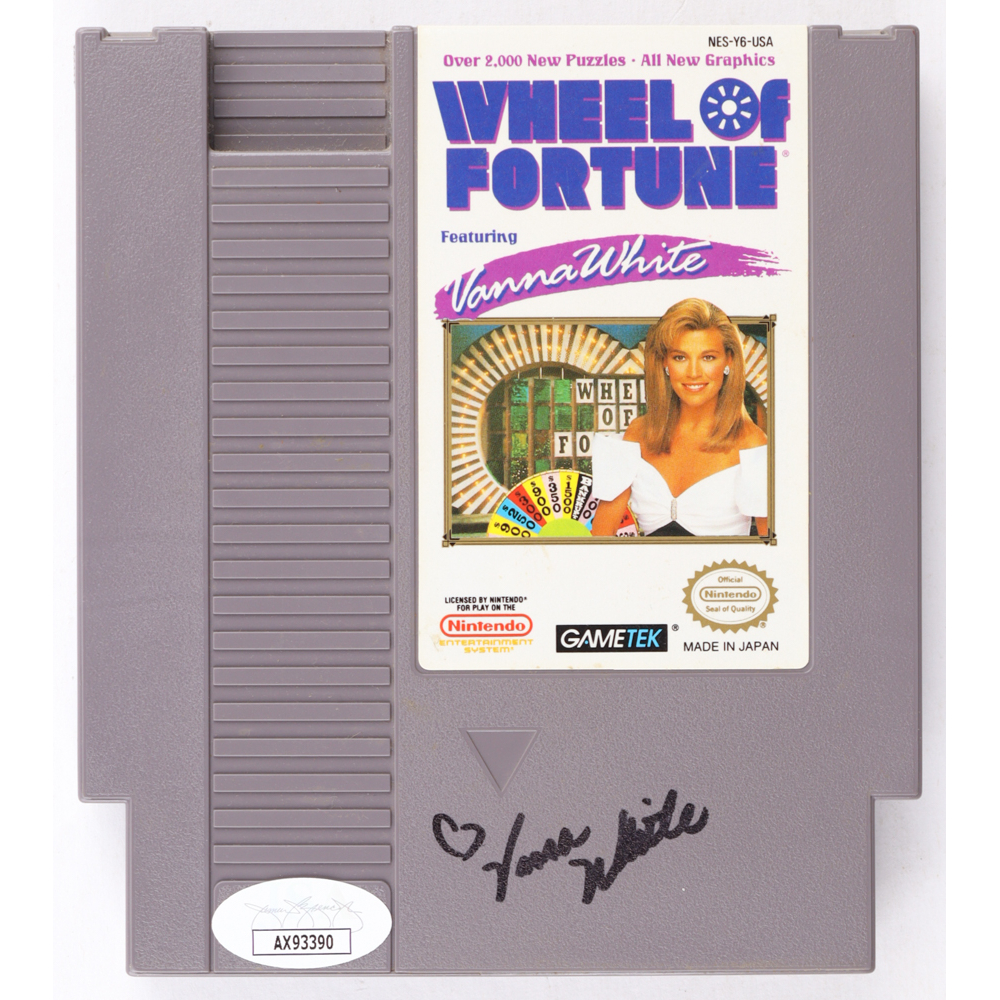 Vanna White Signed Original "Wheel of Fortune" NES Video Game Cartridge ...