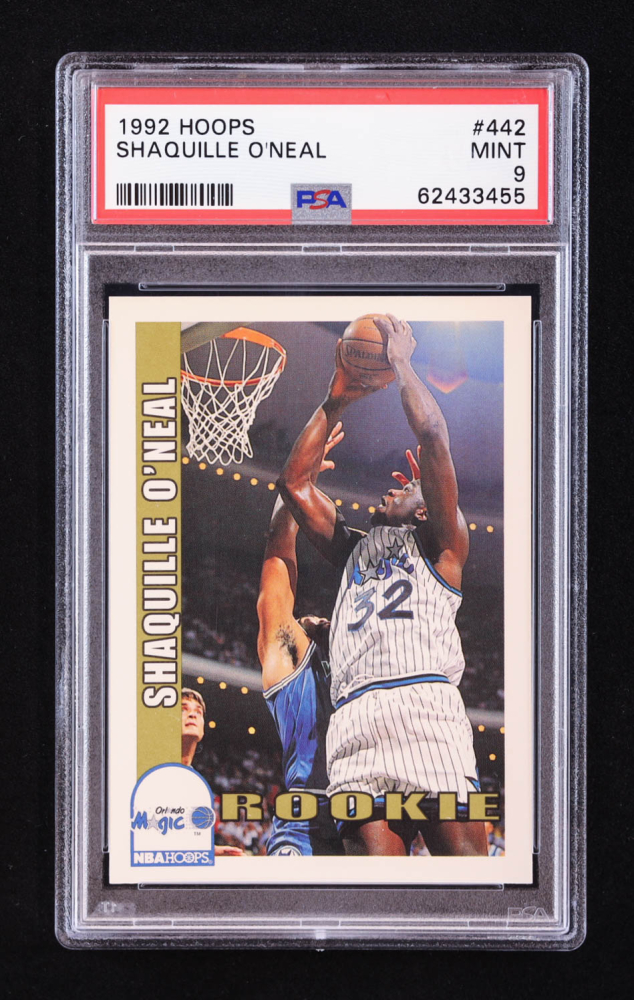 Shaquille O'Neal 1992-93 Hoops #442 RC (PSA 9) | Pristine Auction