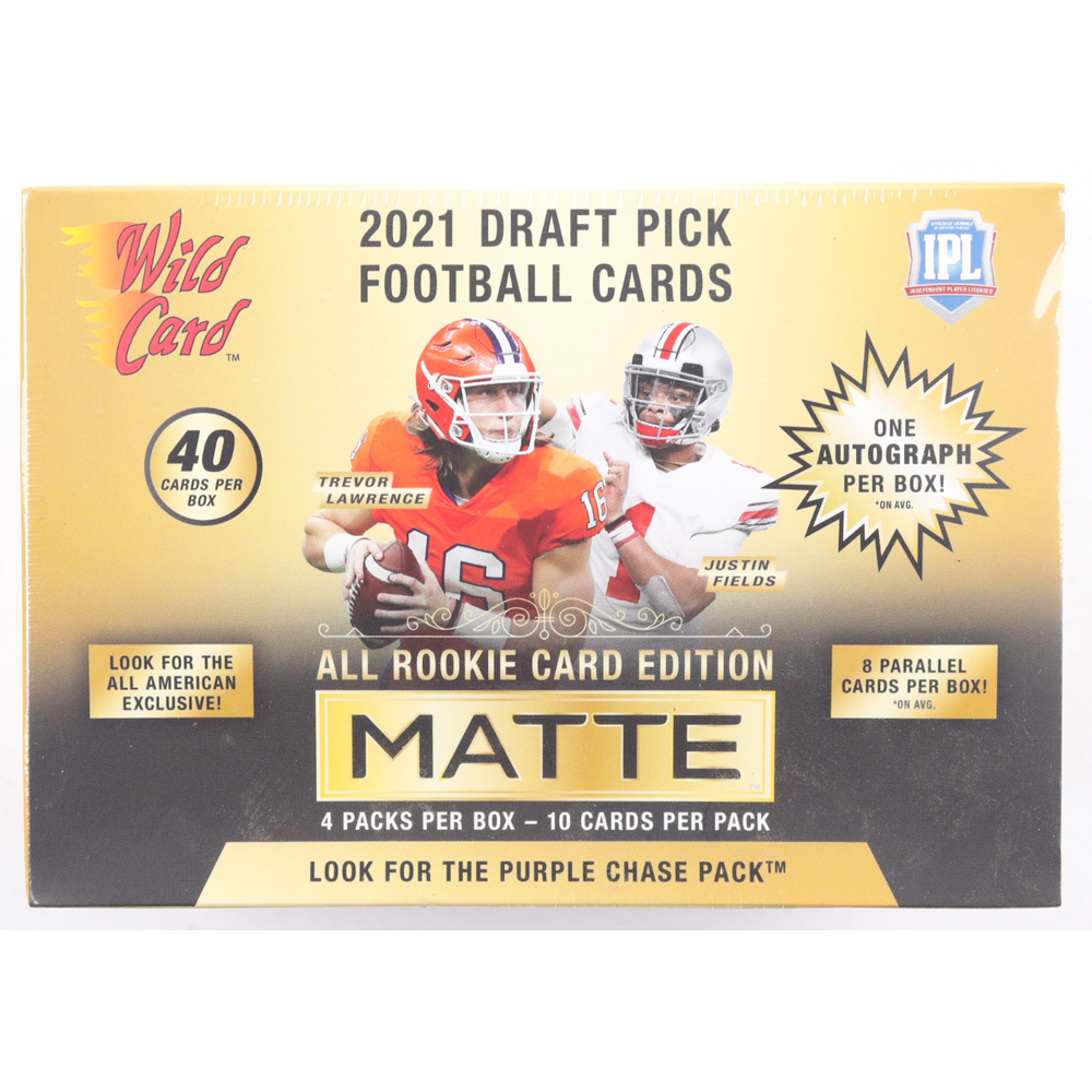 2021 Wild Card Matte Draft Pick Football Card Box with (4) Packs ...