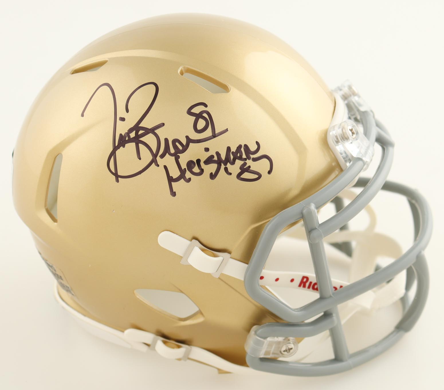 Tim Brown Signed Notre Dame Fighting Irish Speed Mini Helmet Inscribed ...