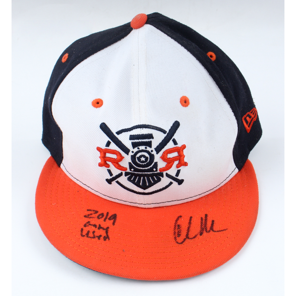 Chas McCormick Signed Game Used Express Hat Inscribed "2019 Game Used ...