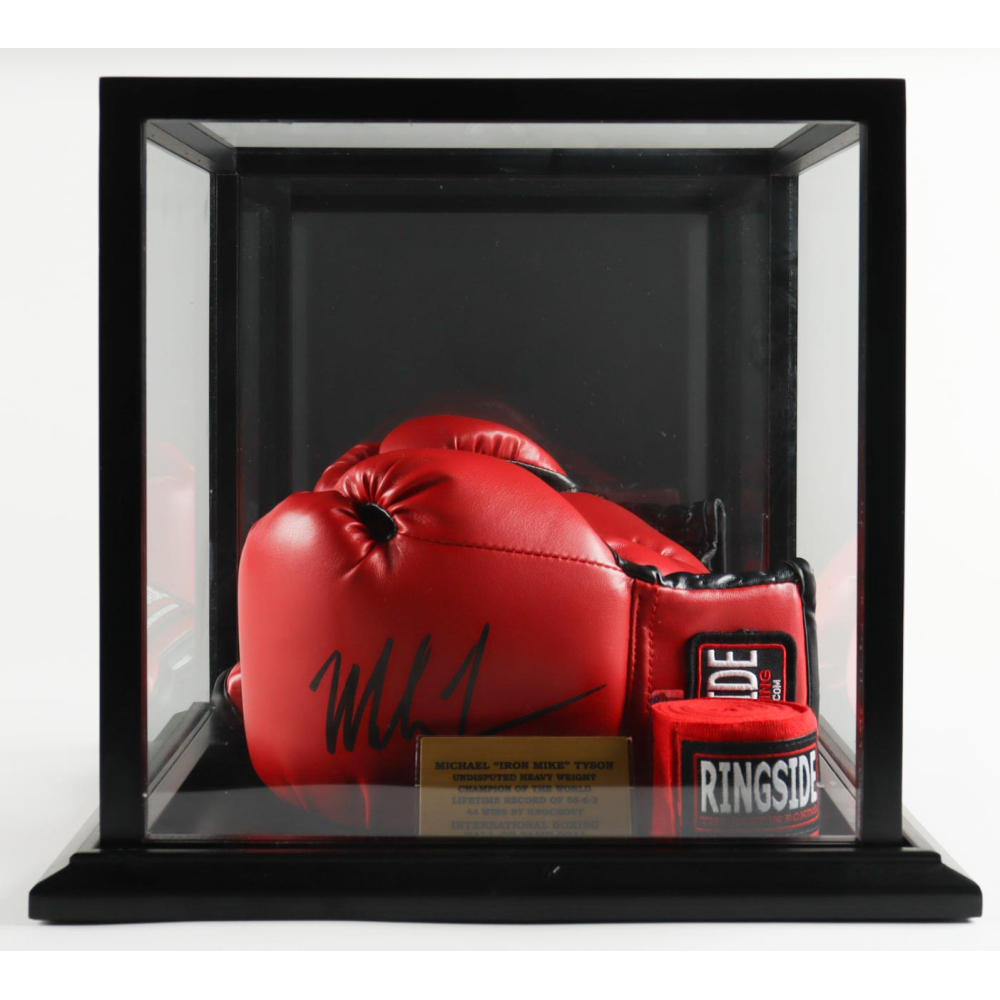 Mike Tyson Signed Pair Of Ringside Boxing Gloves With Wrist Wraps In ...