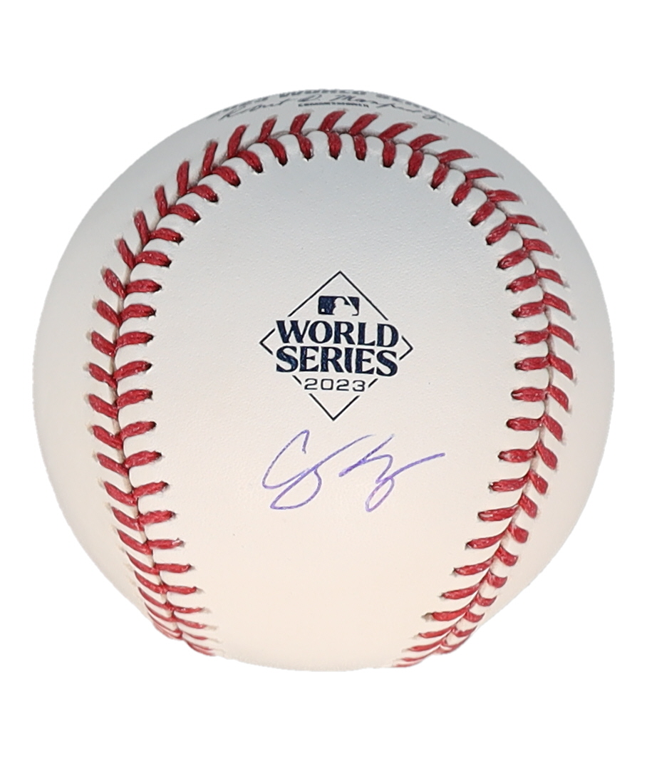Corey Seager Signed 2023 World Series Logo Baseball (MLB) | Pristine ...