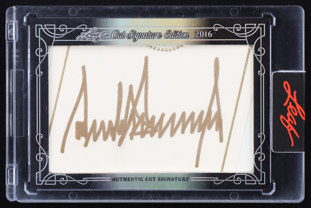 Donald Trump 2016 Leaf Cut Signature Edition Prismatic Black #NNO ...