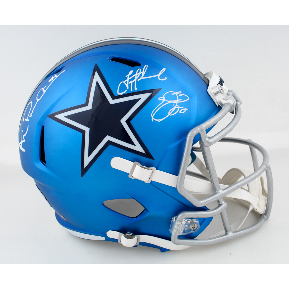 Michael "Playmaker" Irvin, Emmitt Smith & Troy Aikman Signed Cowboys Full-Size Flash Alternate ...