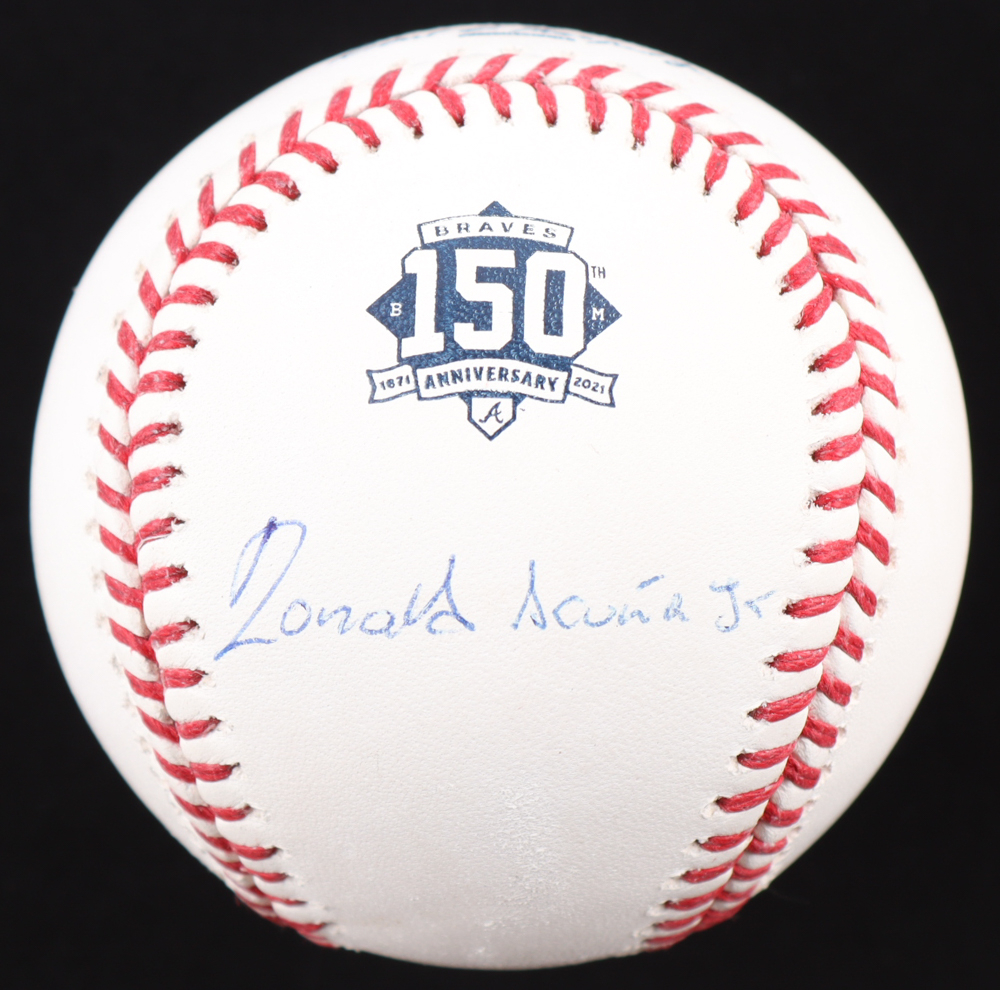 Ronald Acuna Jr. Signed OML Braves 150th Anniversary Logo Baseball (JSA ...