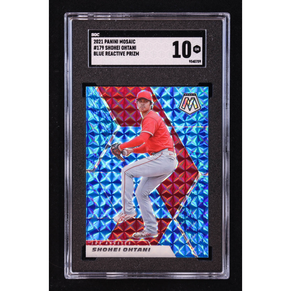 Shohei Ohtani 2021 Panini Mosaic Mosaic Reactive Blue #179 (SGC 10 ...