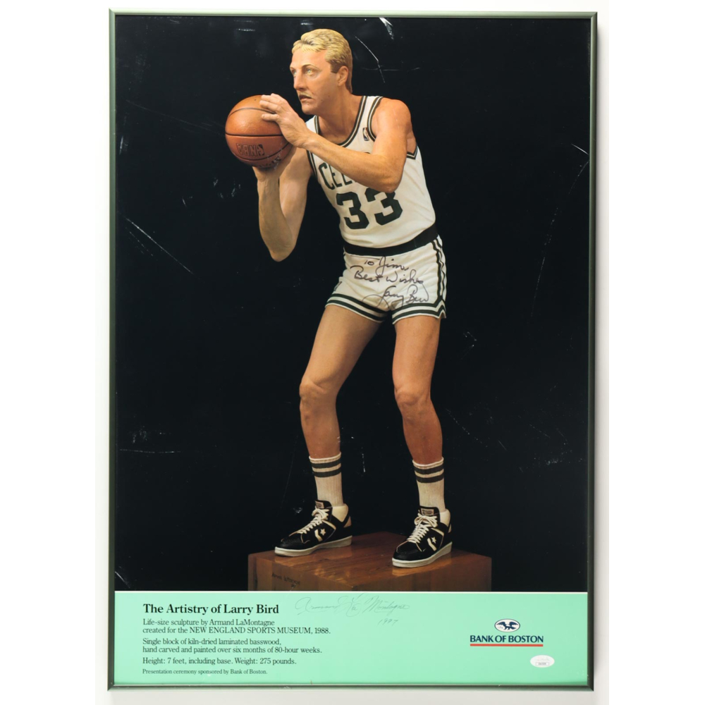 Larry Bird Signed Celtics "The Artistry of Larry Bird" Custom Framed ...