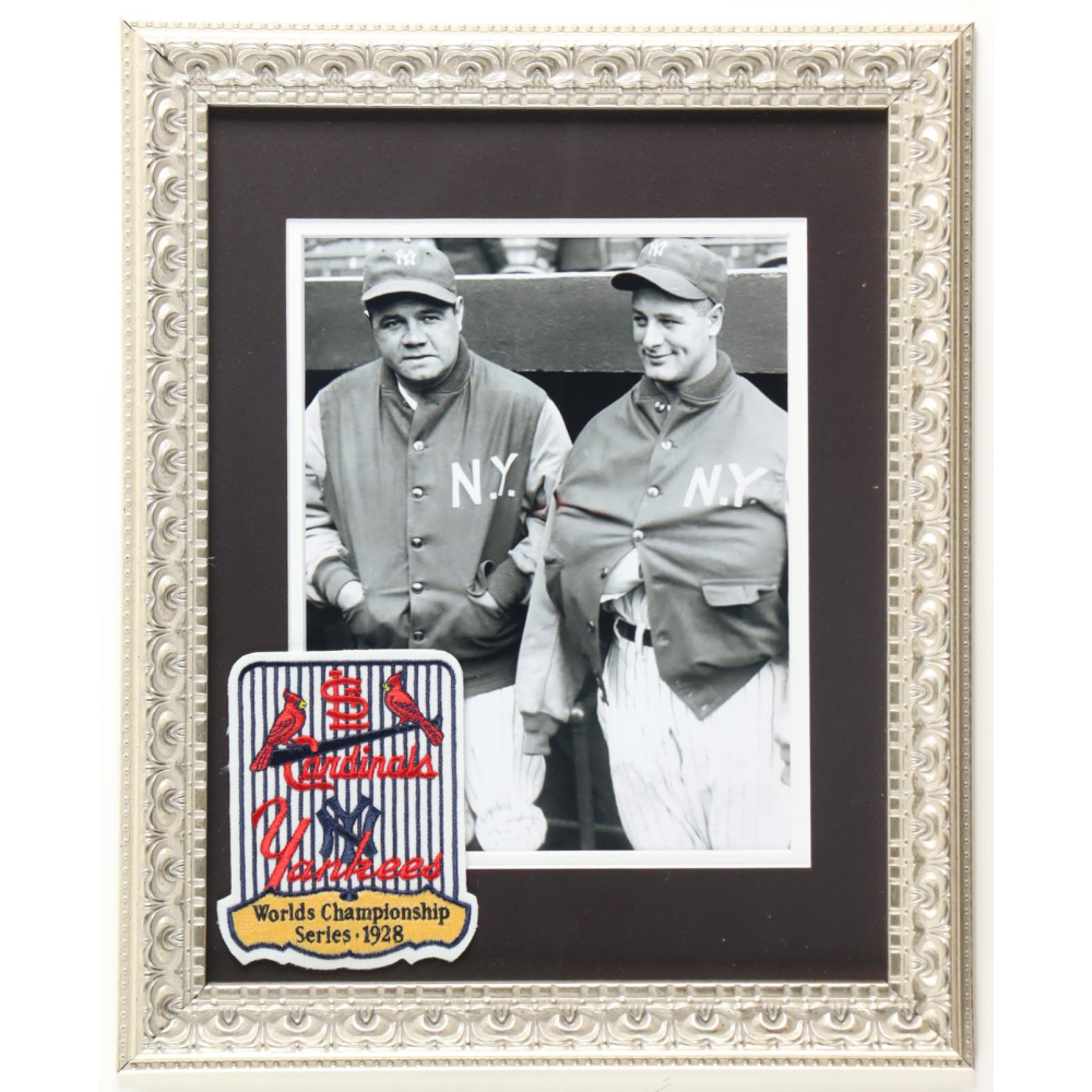 Babe Ruth & Lou Gehrig Custom Framed Yankees Photo with Official 1928 ...