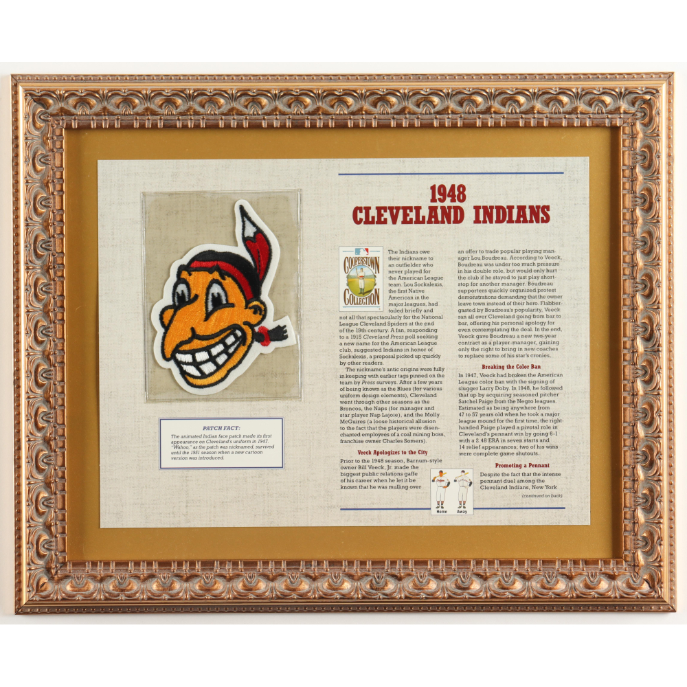 1948 Indians Cooperstown Collection Custom Framed Stat Patch Card ...