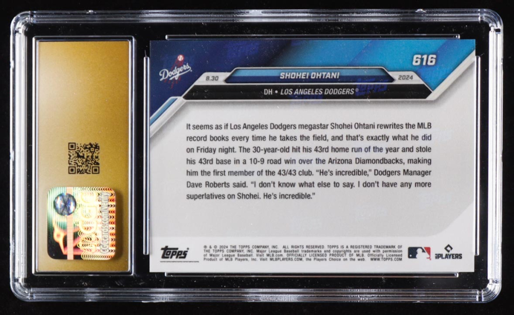 Shohei Ohtani 2024 Topps Now #616 (CGC 10 | Black Label) | Pristine Auction