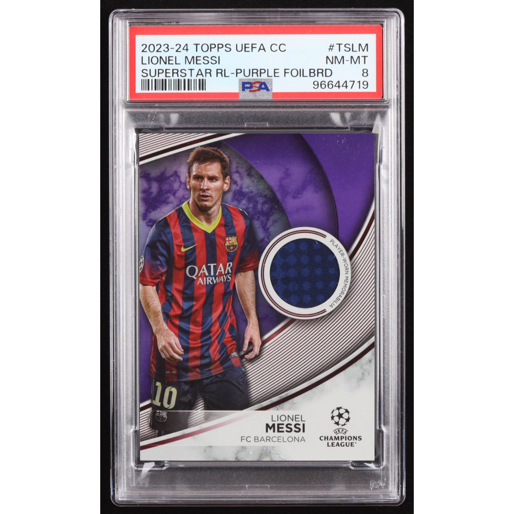 Lionel Messi 2023-24 Topps UEFA Club Competitions Superstar Relics ...