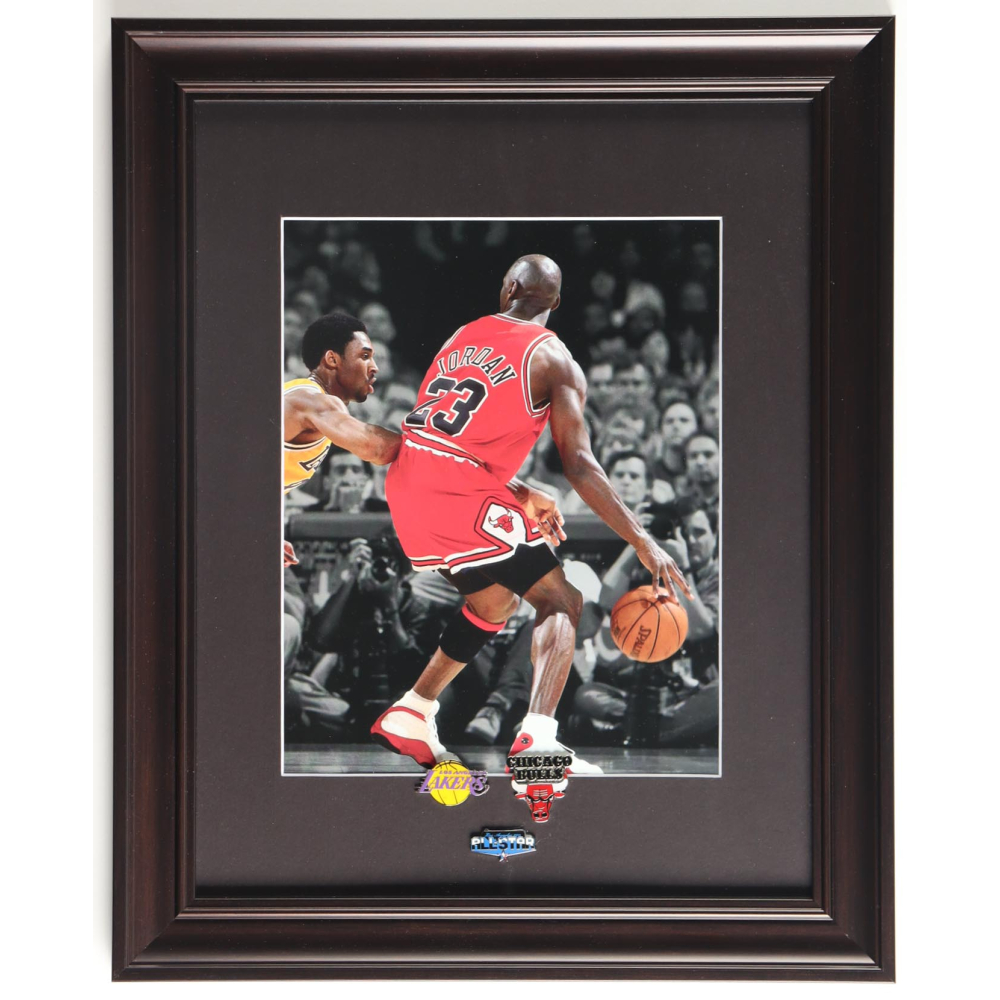 Kobe Bryant vs Michael Jordan Custom Framed Photo with Lakers & Bulls ...
