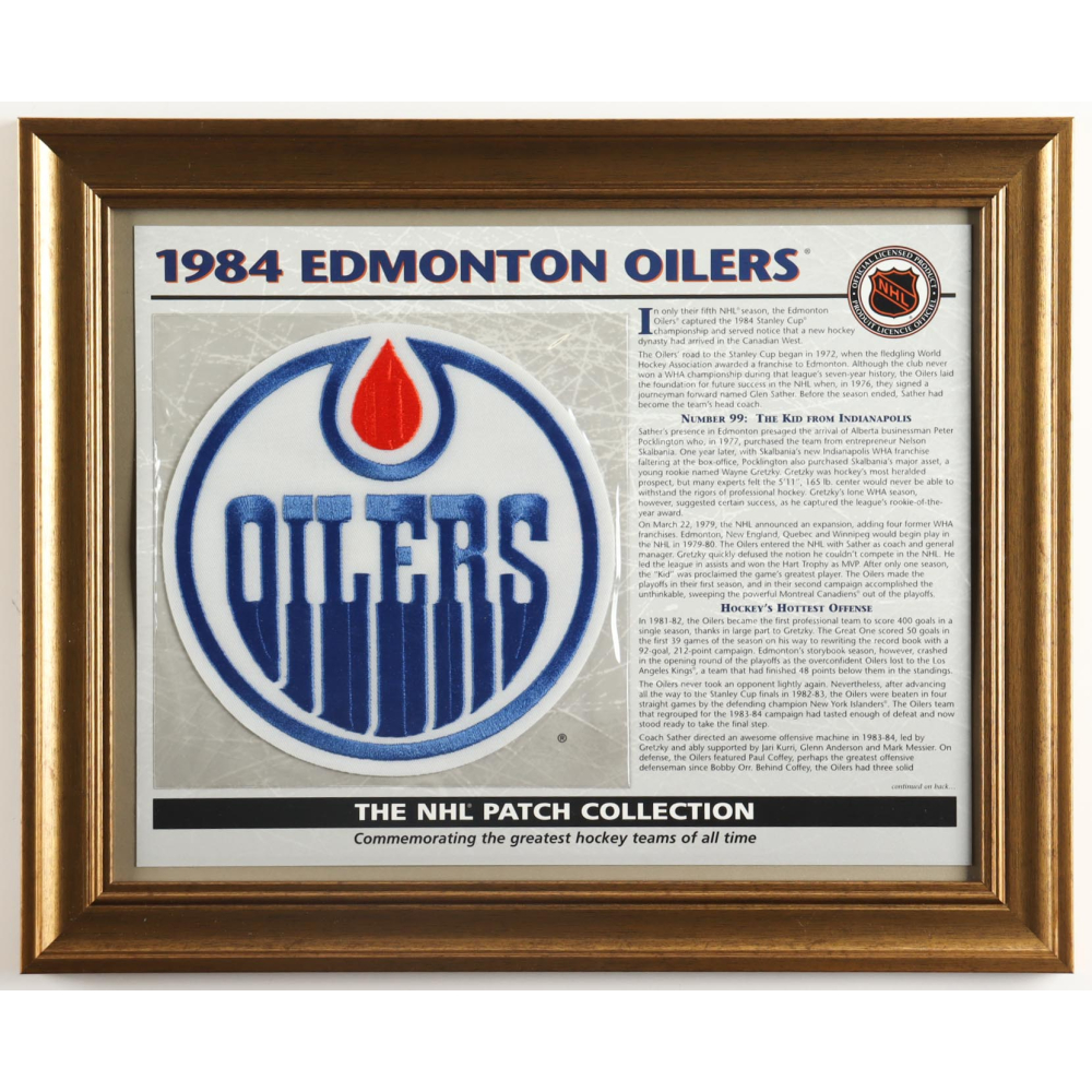 1984 Oilers Commemorative Stat Card With Cloth Uniform Patch Custom ...