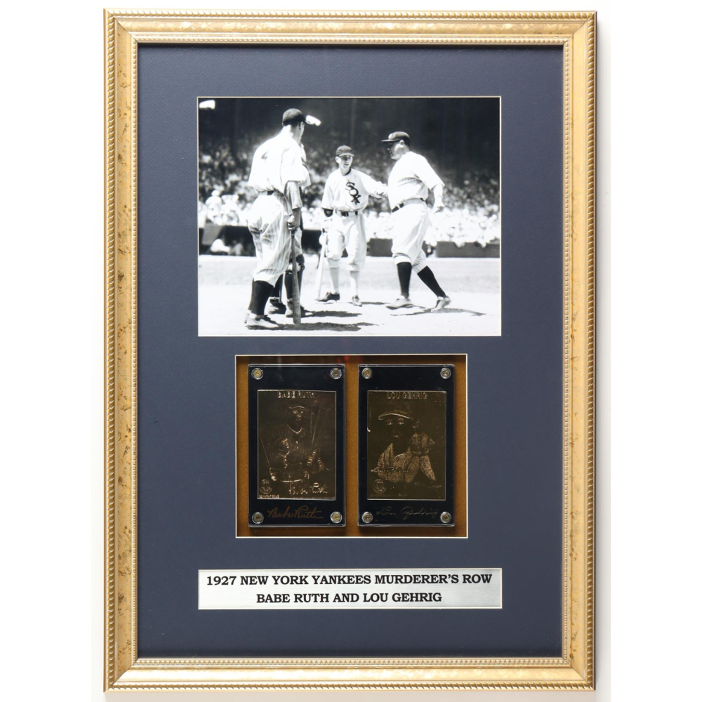 Babe Ruth & Lou Gehrig "Yankees Murderer's Row" Custom Framed Photo ...