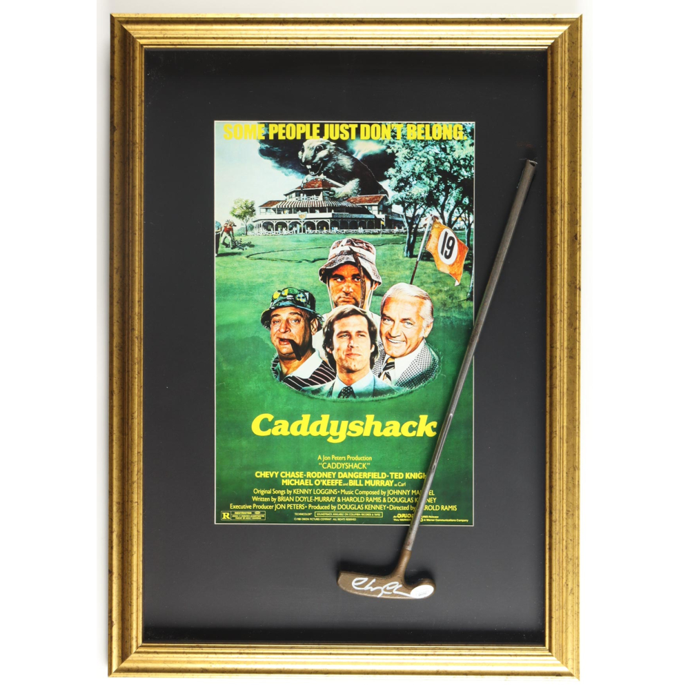 Chevy Chase Signed "Caddyshack" Custom Framed Putter Display With ...