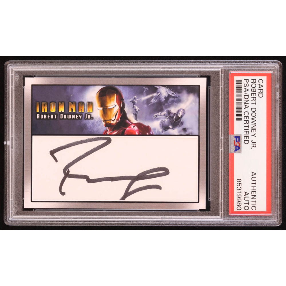 Robert Downey Jr. "Iron Man" Custom Signature Cut Autograph Card (PSA ...