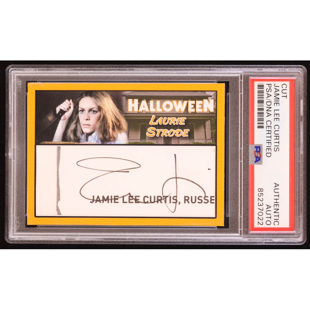 Jamie Lee Curtis "Halloween" Custom Signature Cut Autograph Card (PSA ...