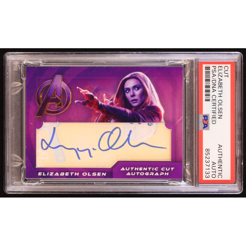Elizabeth Olsen "Avengers" Custom Signature Cut Autograph Card (PSA ...