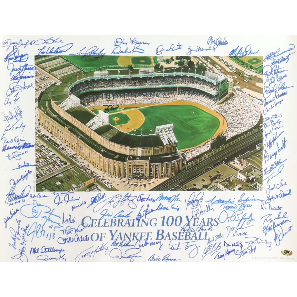 Yankees 19x25 Print Signed by (72) with Yogi Berra, Sparky Lyle, Don ...