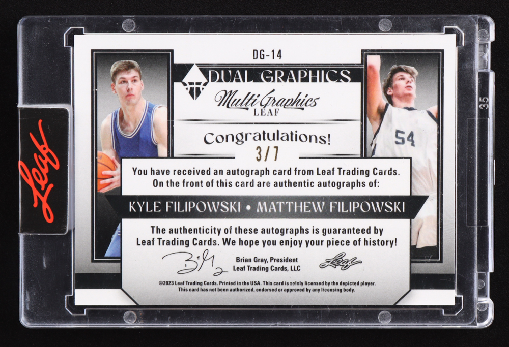Kyle Filipowski / Matthew Filipowski 2023 Leaf MultiGraphics Dual ...