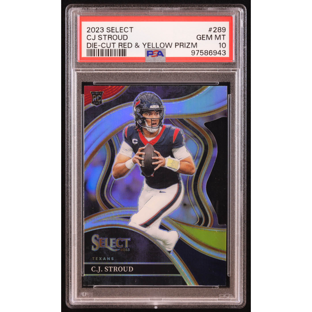 CJ Stroud 2023 Select Prizm Red and Yellow Die Cut #289 RC (PSA 10 ...