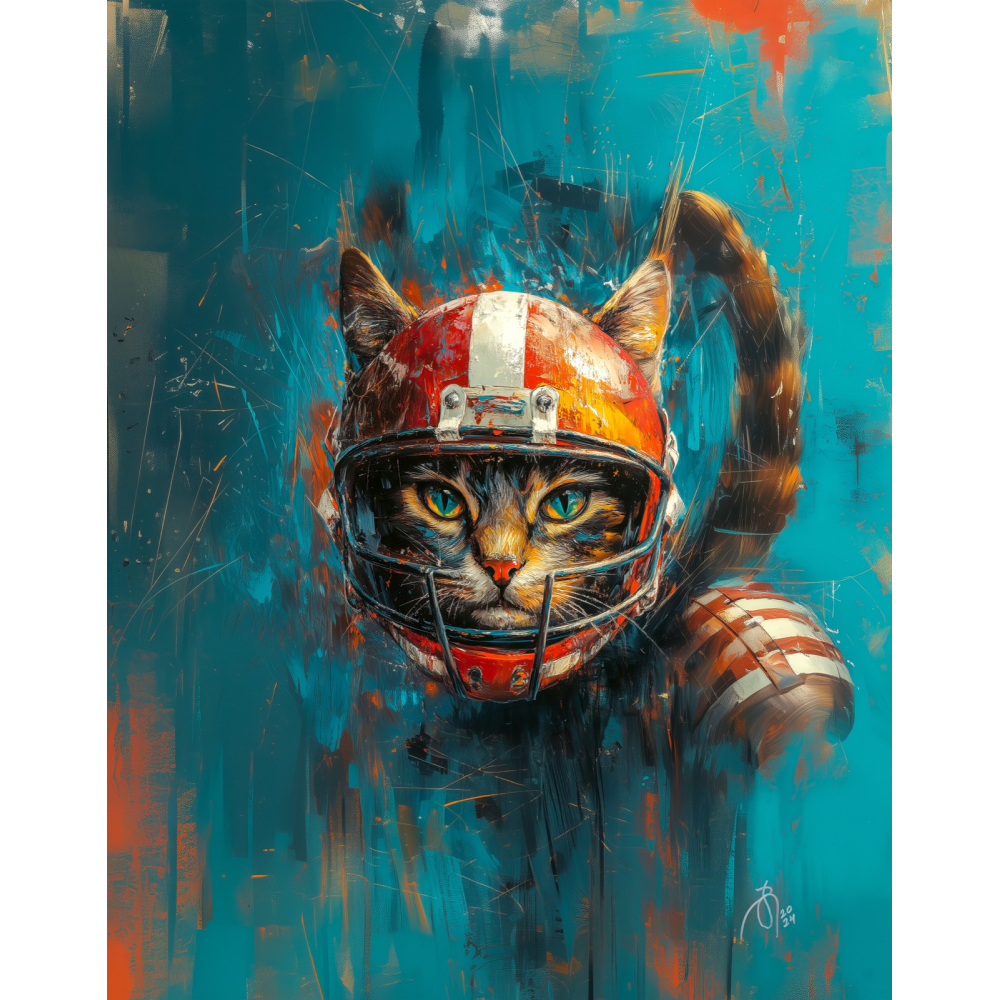 "The Tactical Cat" - Unique Digital Collage Art 22x28 Giclée Print on ...