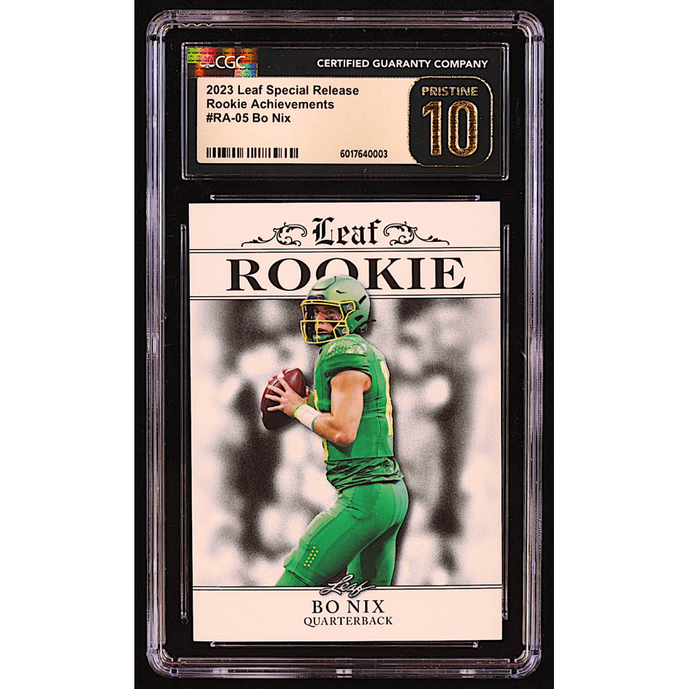 Bo Nix 2023 Leaf Special Release Rookie Achievement #RA05 RC (CGC 10 ...
