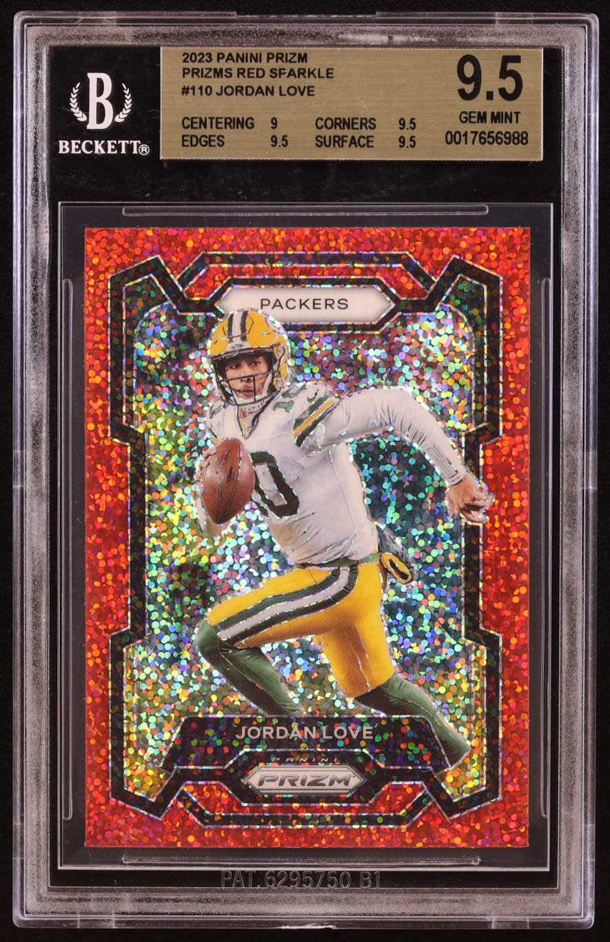 Jordan Love 2023 Panini Prizm Prizms Red Sparkle #110 (BGS 9.5 ...
