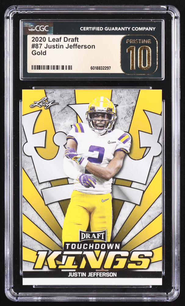 Justin Jefferson 2020 Leaf Draft Gold #87 TK RC (CGC 10 | Pristine ...