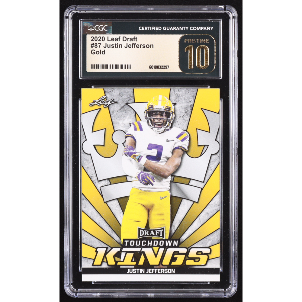 Justin Jefferson 2020 Leaf Draft Gold #87 TK RC (CGC 10 | Pristine ...