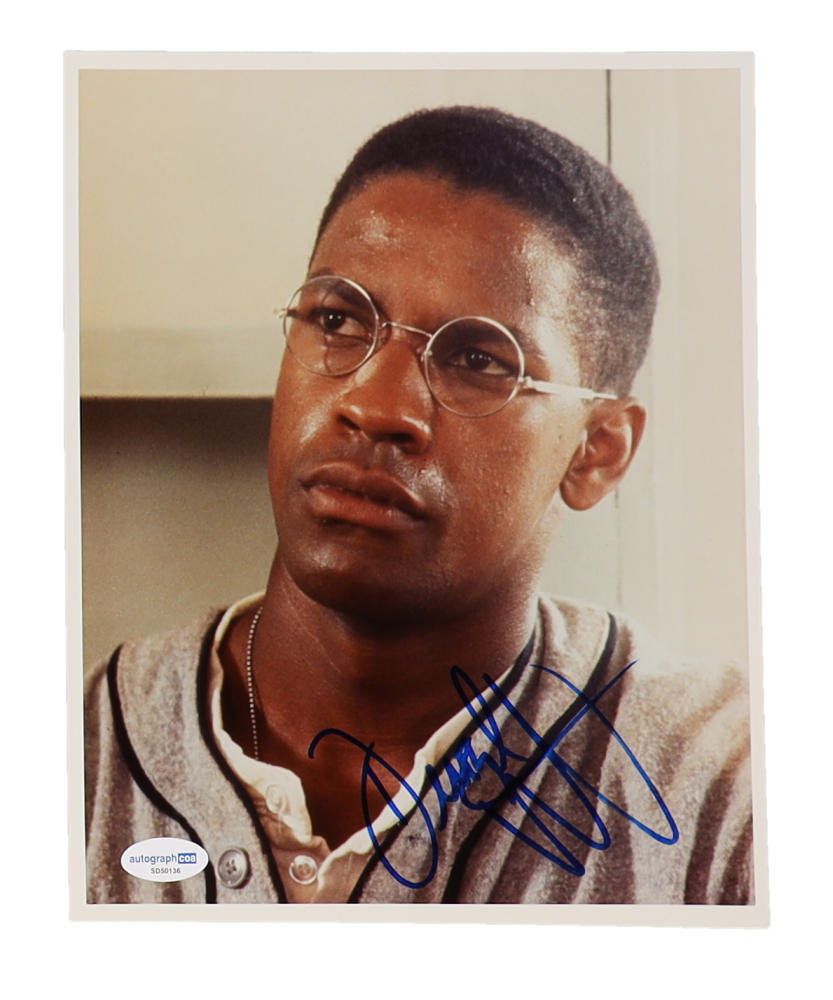 Denzel Washington Signed "Malcolm X" 8x10 Photo (AutographCOA ...