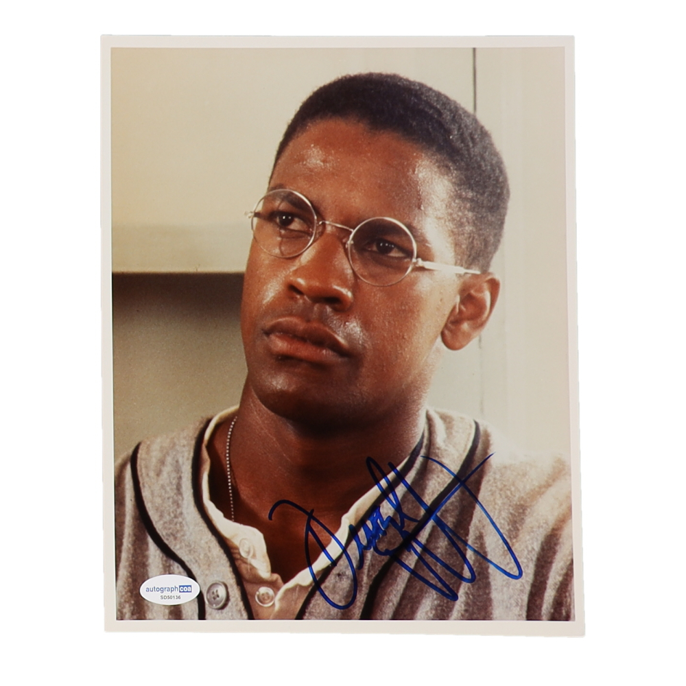 Denzel Washington Signed "Malcolm X" 8x10 Photo (AutographCOA ...