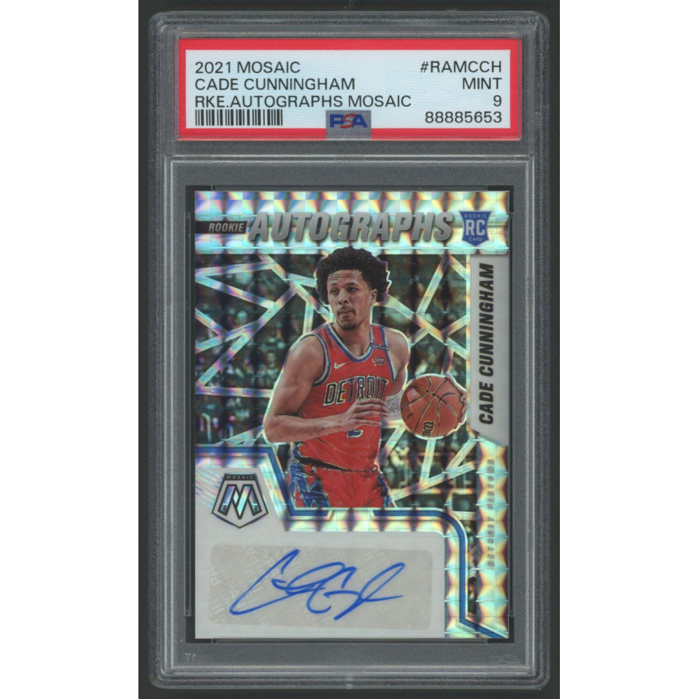 Cade Cunningham 2021 Mosaic Rookie Autographs Mosaic #RAMCCH RC (PSA 9 ...