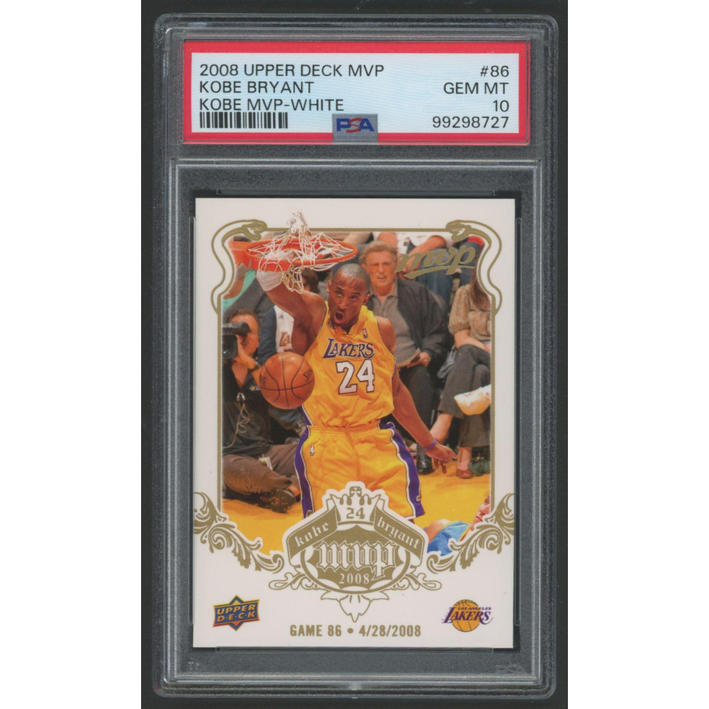 Kobe Bryant 2008-09 Upper Deck MVP Kobe MVP White #KB86 (PSA 10 ...